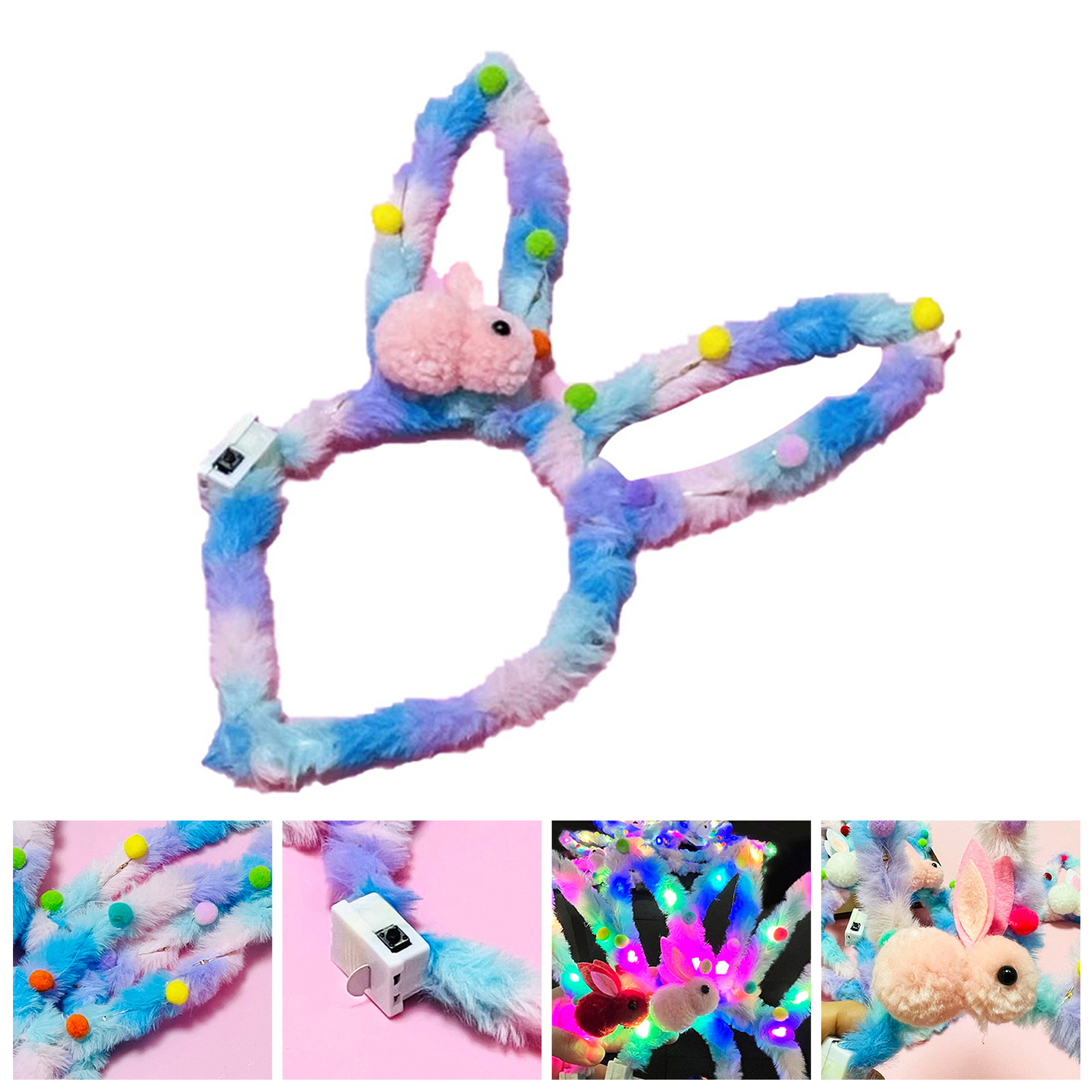Headband Anti-break Entertainment Fur Ball Rabbit Bunny Headband Abs | eBay