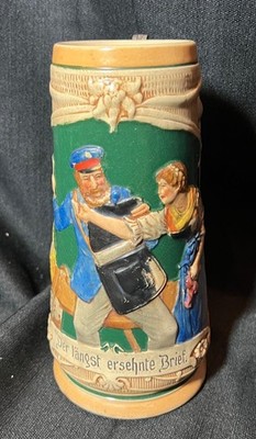 Old Vintage Beer Stein Pottery Mailman Postman Delivering Letter to ...