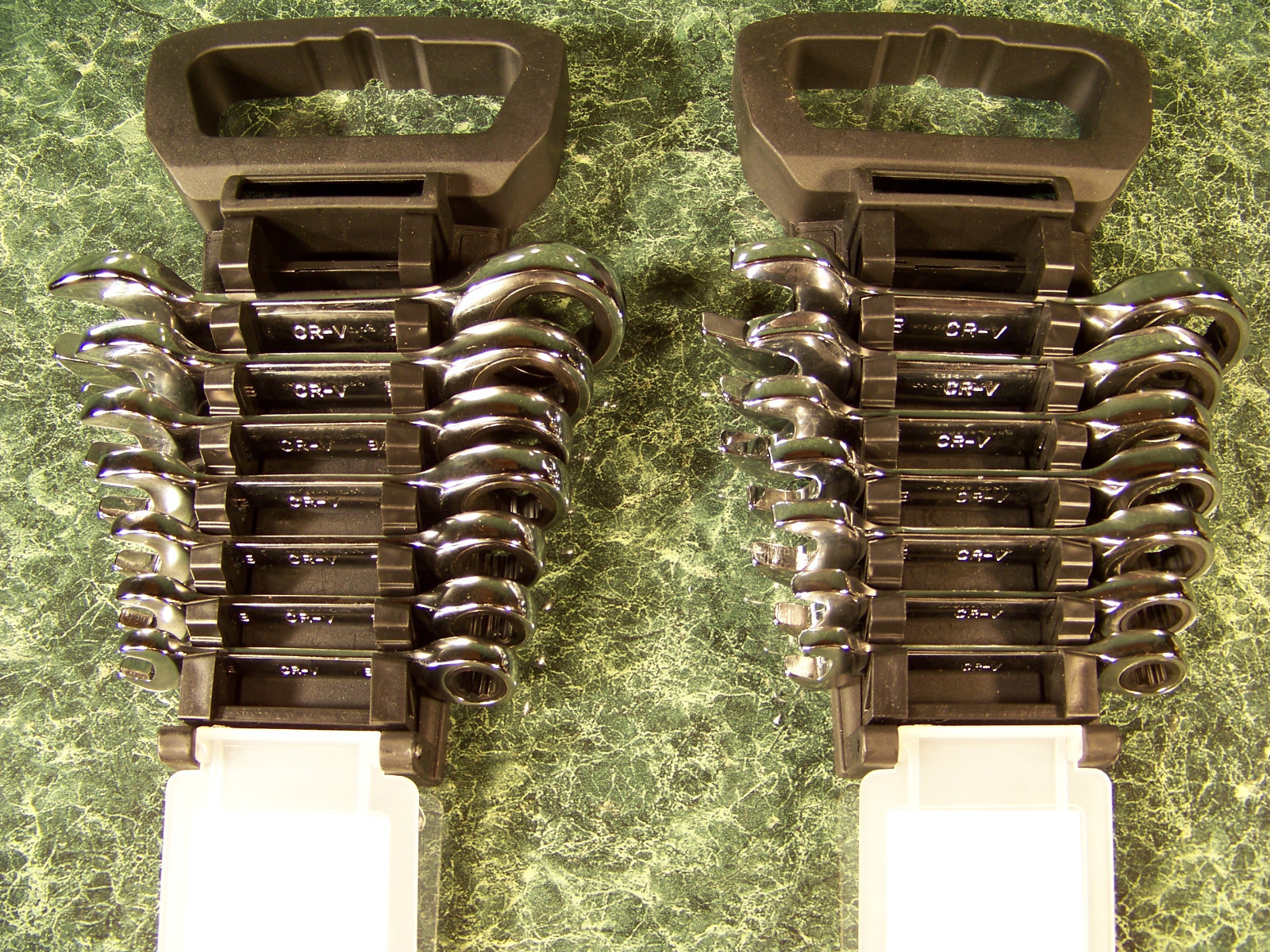 14pc METRIC and SAE STUBBY COMBINATION RATCHETING WRENCH SET Rack ...