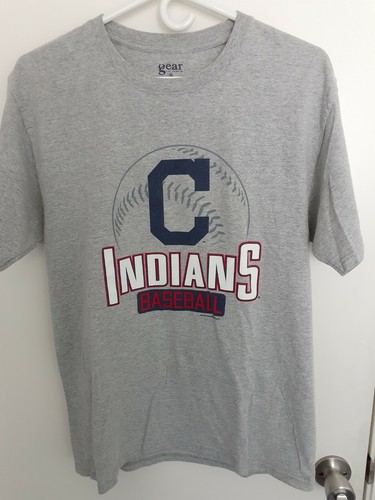 Mens Gear Cleveland Indians Baseball Gray Short Sleeve T-shirt Medium ...