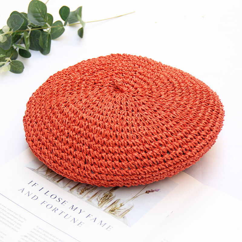 Woven Beret French Lady Girl Summer Beanie Hat Artist Cap Handmade ...