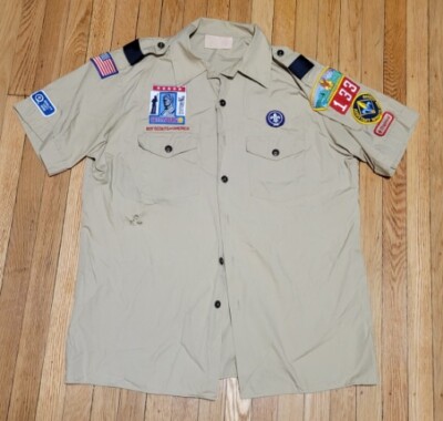 Vintage Boy Scouts Of America Shirt Men's Large L Gettysburg Patches ...
