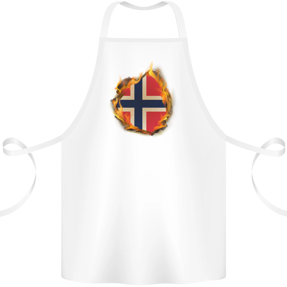 The Norwegian Flag Fire Effect Norway Cotton Apron 100% Organic | eBay