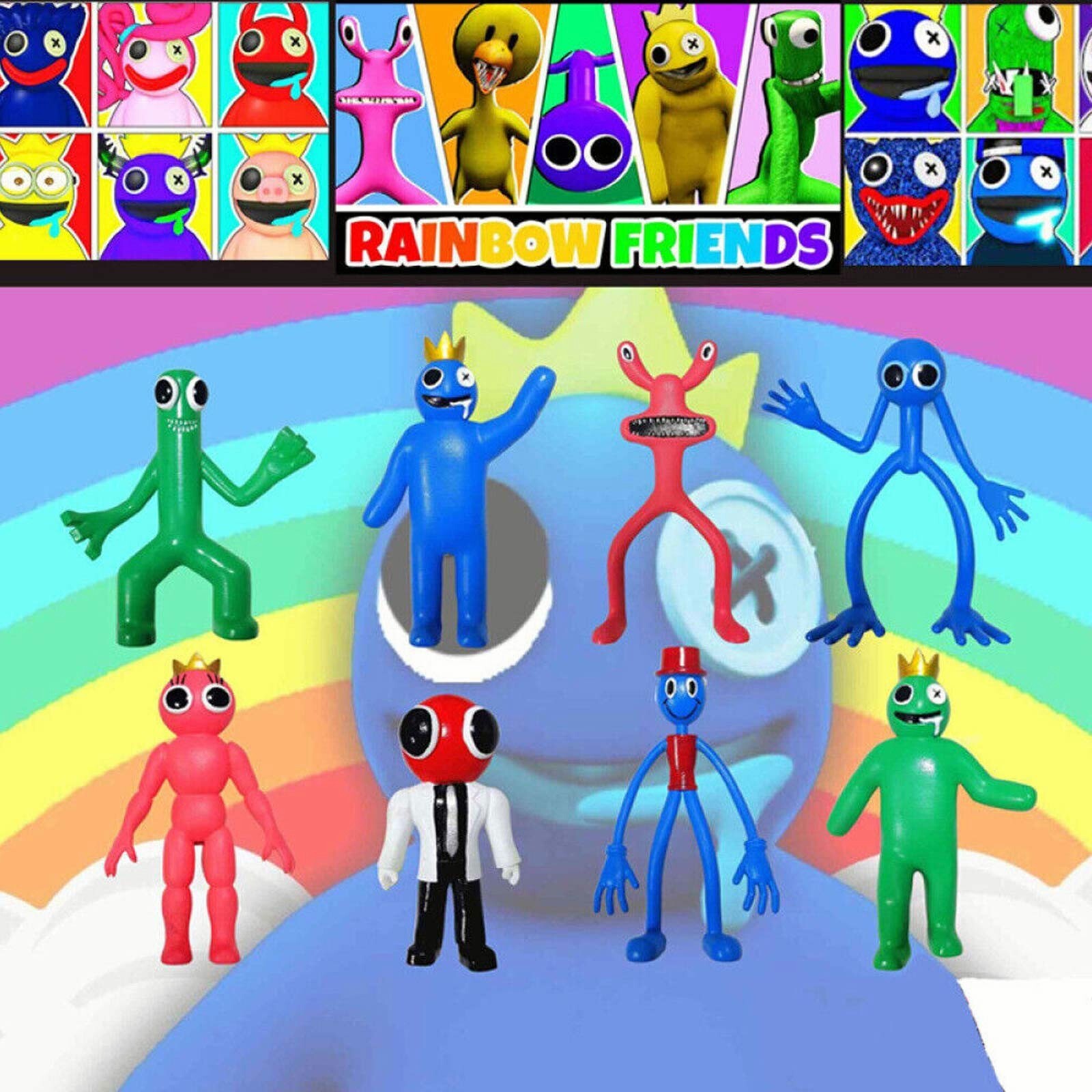 6/8/12PCS Roblox Rainbow Friends Action Figure Toys Set Anime Games PVC ...