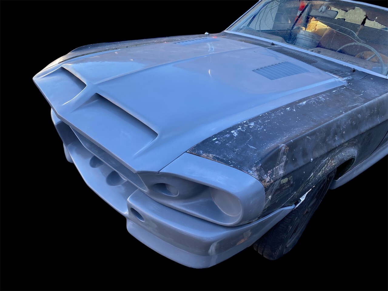 1967-1968 Ford Mustang 68 Shelby GT500 Style Hood for Eleanor Kits LONG ...