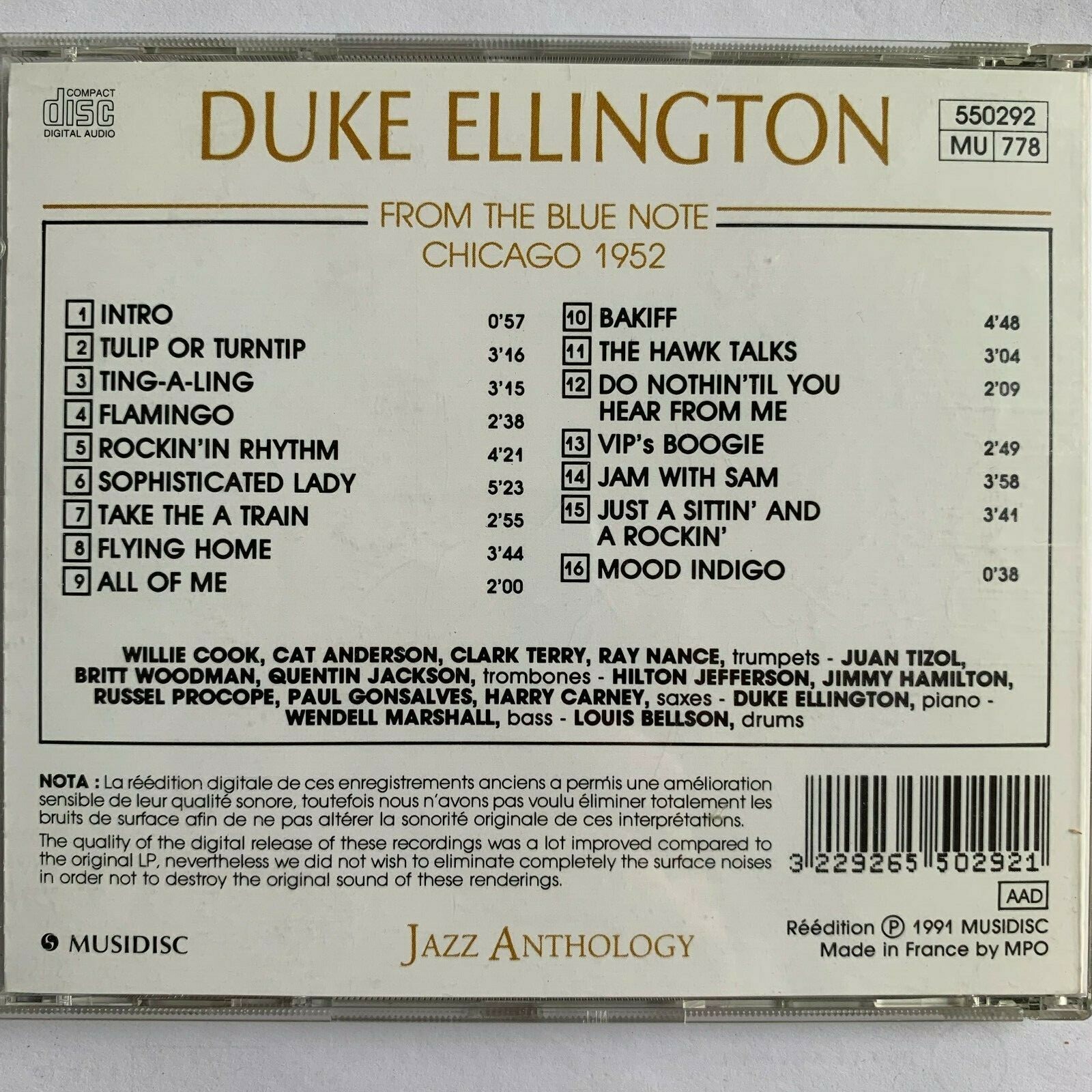 From the Blue Note: Chicago 1952 by Duke Ellington (CD, 2000) for sale ...