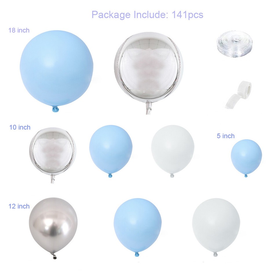 141 Blue Balloons+Balloon Arch Kit Set Party Baloons Wedding Garland ...
