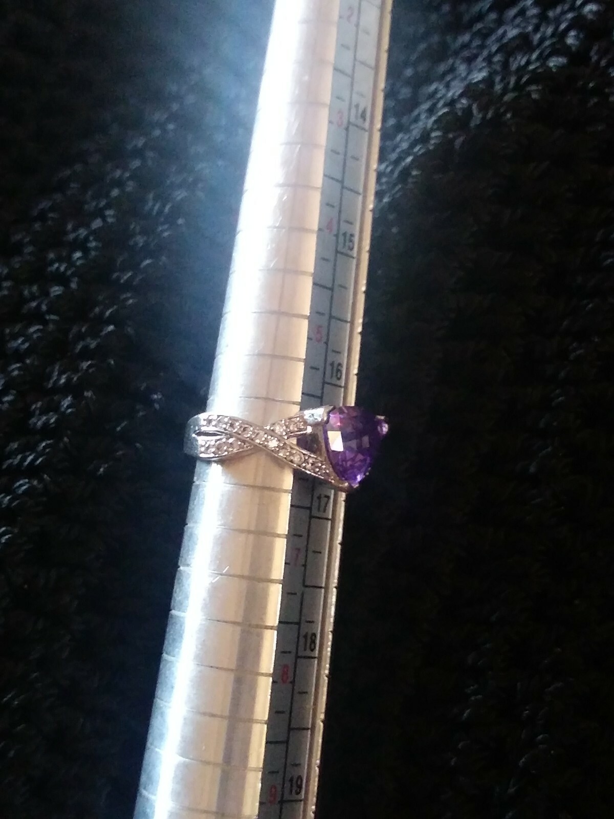 Beautiful Vintage Sterling Silver 925 Sz 6 Amethyst Triangle ...