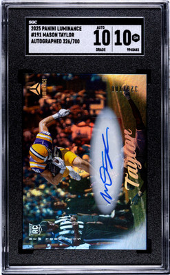 2025 Panini Luminance #191 Mason Taylor Base Luminance Auto SGC 10 | eBay