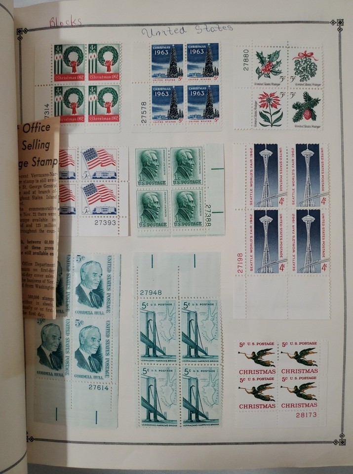 Vintage 1962 Grand Award Scott Stamp Album w/ 3,250 Stamps + 100 More ...