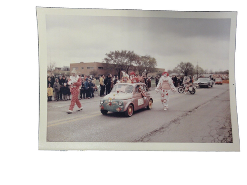 Vintage Photo 1970's Parade Cars and Clowns Bozo in a Little Car Crowd ...