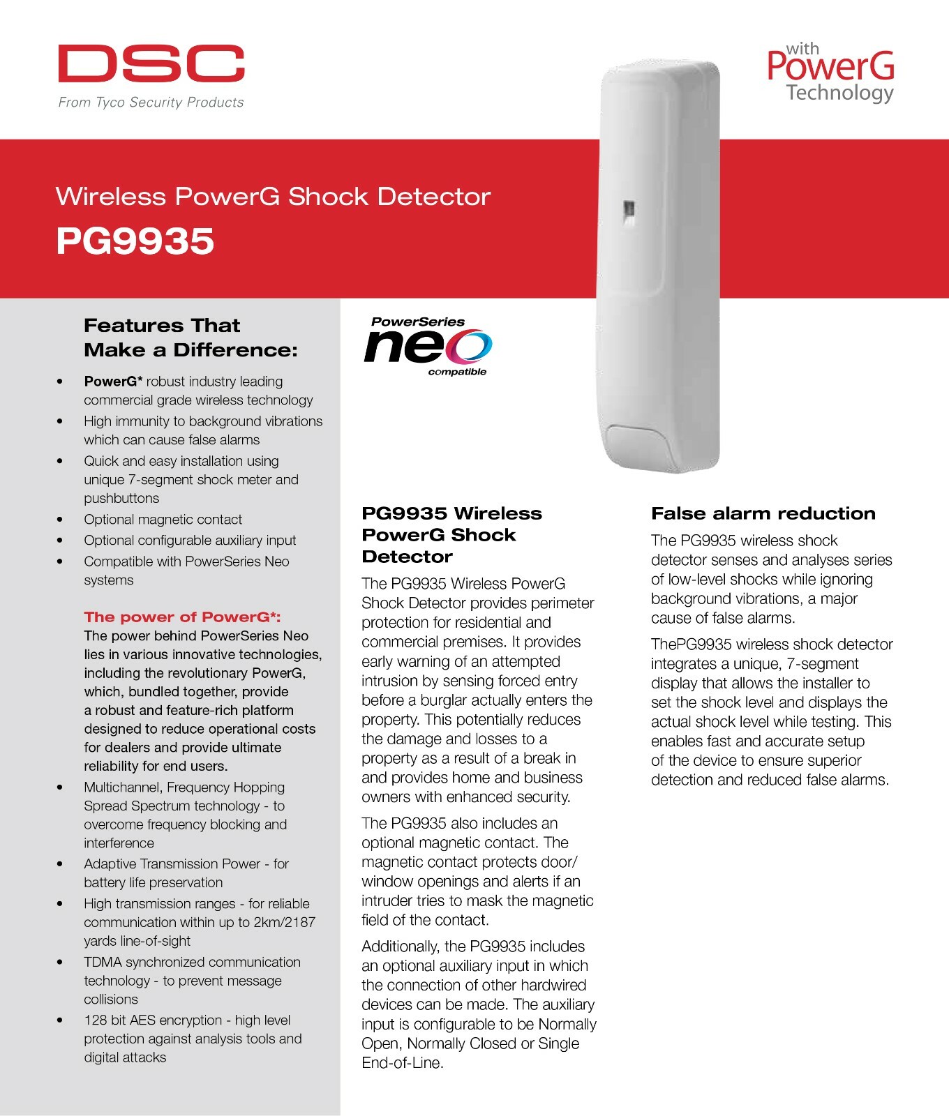 DSC Wireless PowerG Shock Detector - PG9935 (FREE Fast Shipping) | eBay