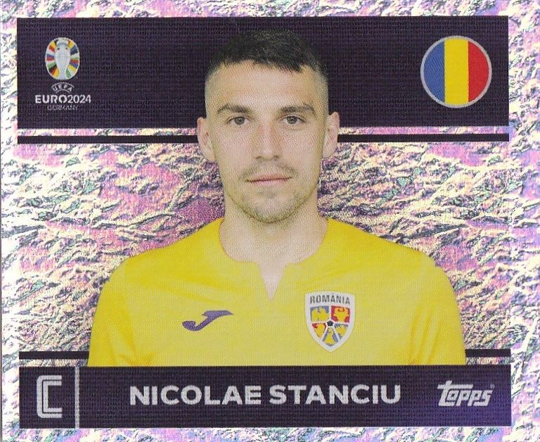 Topps UEFA Sticker Roumanie Rome 2 Nicolae Stanciu Captain Paillettes ...