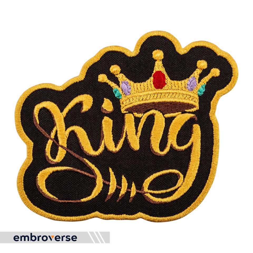 King Patch - Embroidered Gold Crown - Iron On Cool Patches - Size: 3.8 ...