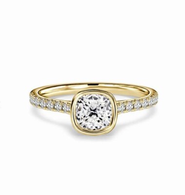 Solitaire de naissance d'avril en or massif 14 carats et diamants ...