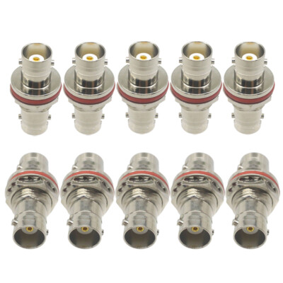 10Pc BNC Female to BNC Female Jack Nut bulkhead RF coaxial Adapter O ...