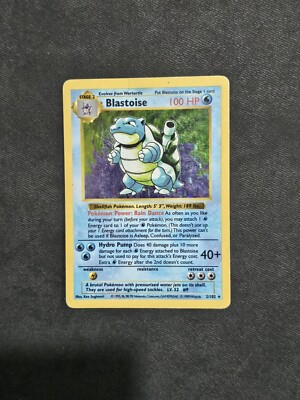 Pokémon TCG Blastoise Base Set 2/102 Holo Shadowless Holo Rare MP | eBay