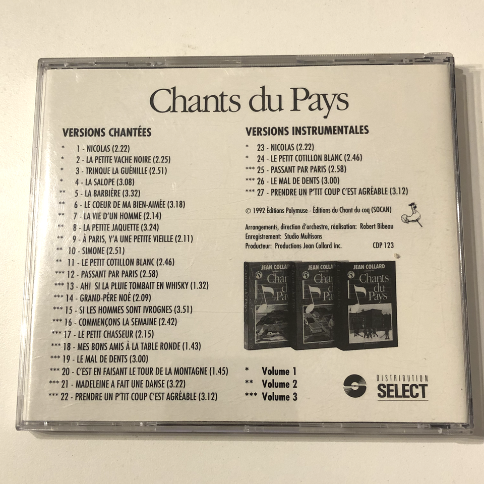 Jean Collard : Présente nos Chants du Pays (1992) CD | eBay