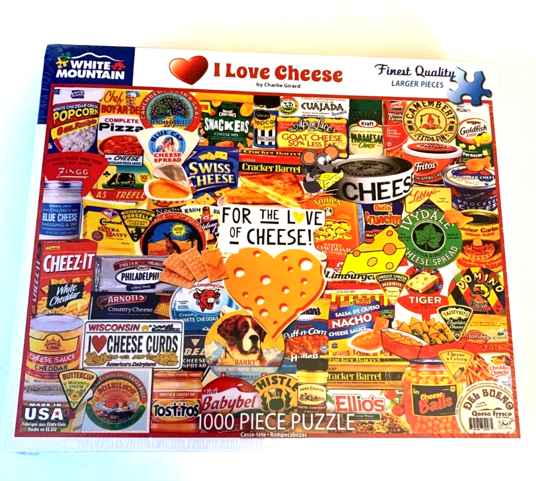 White Mountain I Love Cheese Jigsaw Puzzle 1000 Pieces NEW SEALED | eBay