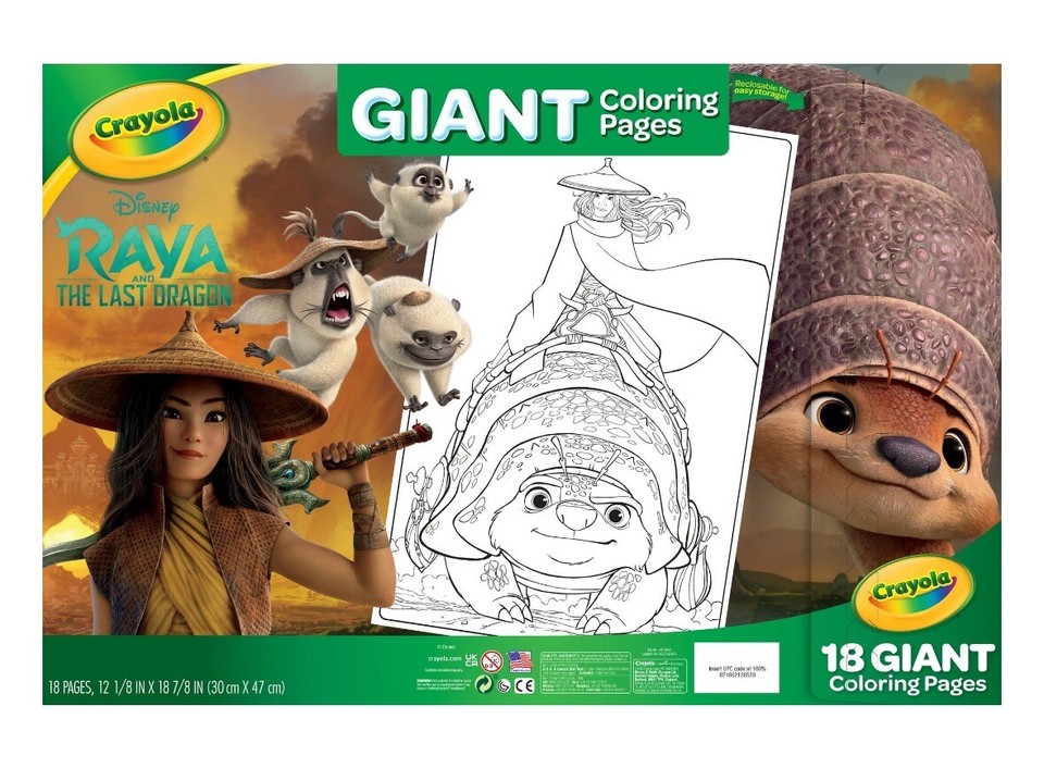 Raya and the Last Dragon Giant Coloring Pages - Crayola - 18 Pages - 12 ...