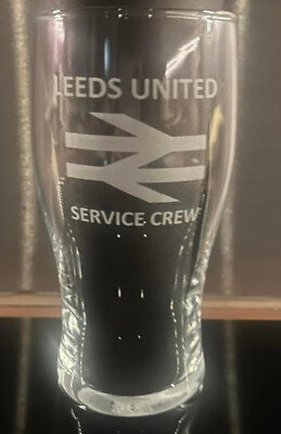 Leeds United Service Crew Pint Glass, Can Be Personalised, Free Post ...