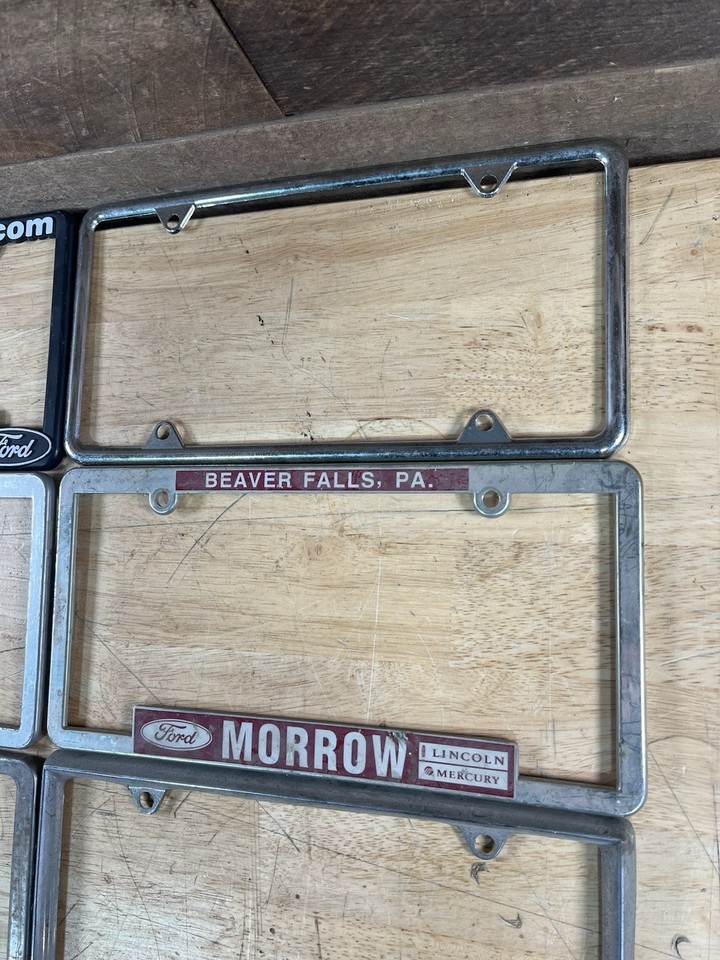 Vintage Estate Fresh Lot Of 6 License Plate Frames Metal/Plastic Dealer ...