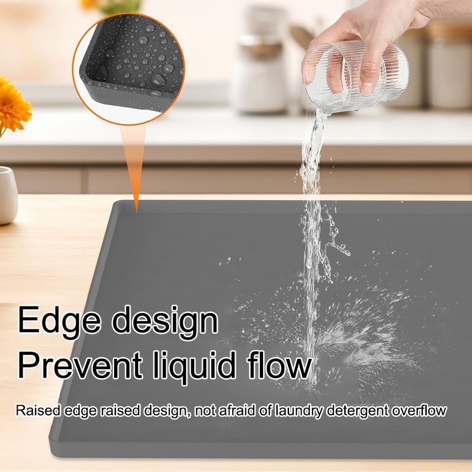 Silicone Fridge Mat with Raised Edge for Leak Protection and Floor ...