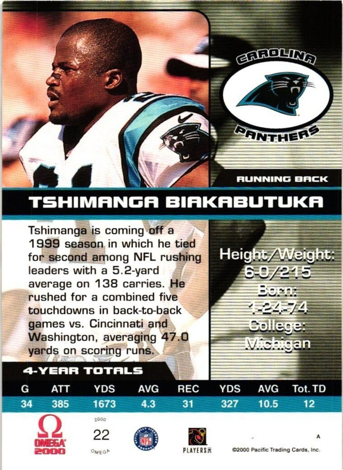 2000 PACIFIC OMEGA TIM BIAKABUTUKA #22 CARD $0.99 VALUE BOX | eBay