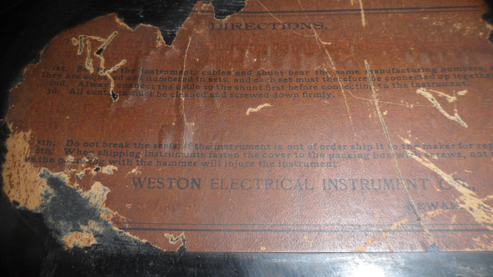 Large Antique Weston Electrical Instrument Meter | eBay