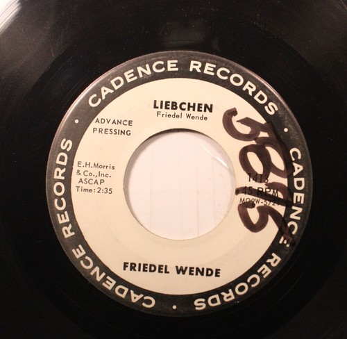 Jazz 45 Friedel Wende - Liebchen / Liebchen On Cadence Records | eBay