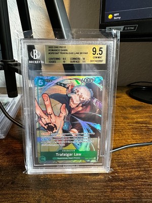 TRAFALGAR LAW ONE PIECE ROMANCE DAWN SR OP01-047 GRADED BGS 9.5 GEM ...