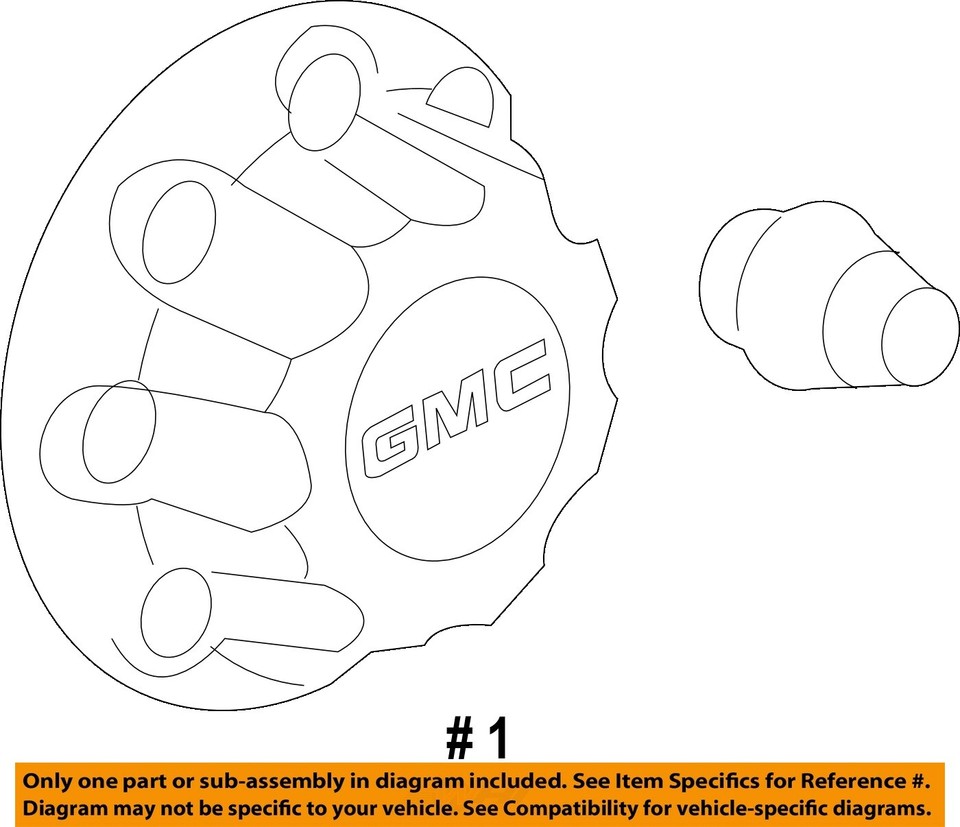 GMC SIERRA DENALI 2500 3500 CHROME CENTER HUB CAP 2015-2019 NEW OEM GM ...