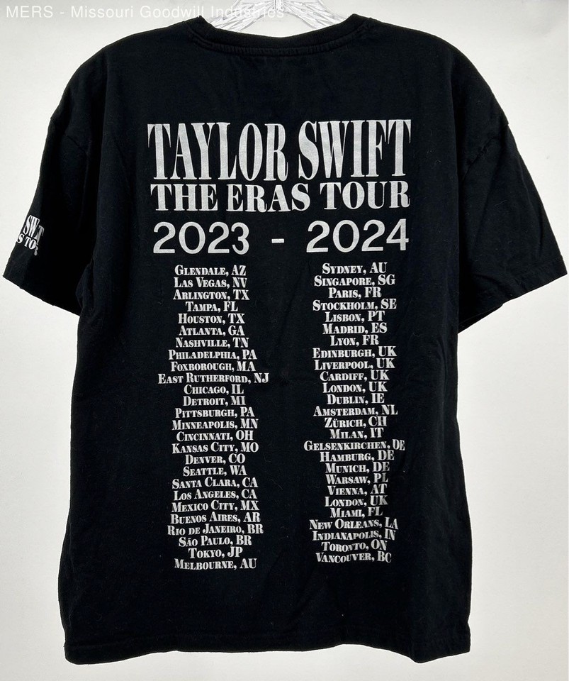 Taylor Swift Eras Tour Unisex Adults Black T-Shirt Size S | eBay
