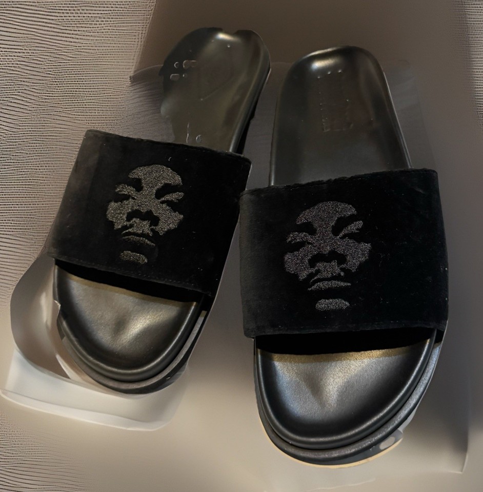 Duke + Dexter SNOOP DOGG Black Velour Slippers Handmade In England UK ...
