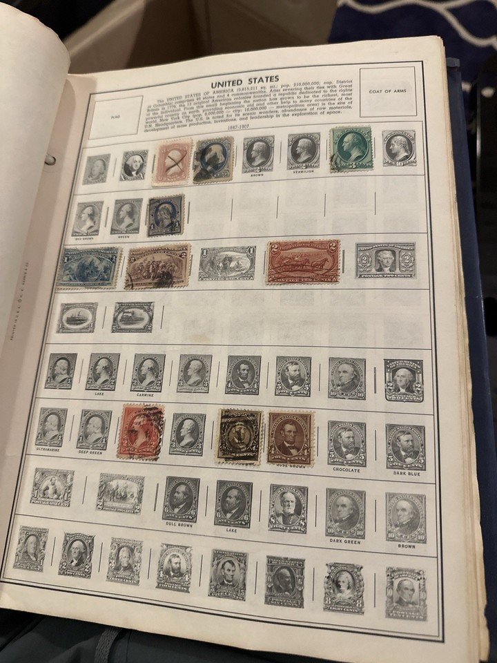 Vintage U.S. Stamp Collection, Starter Lot in H.E. Harris Statesman ...
