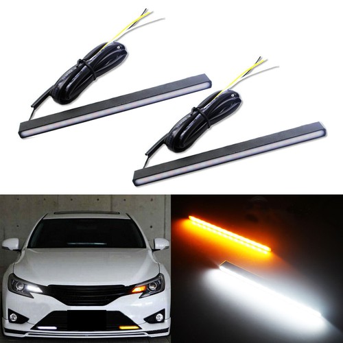 2pc Switchback Dual Color Sequential Turn Lights Slim LED DRL Daytime ...