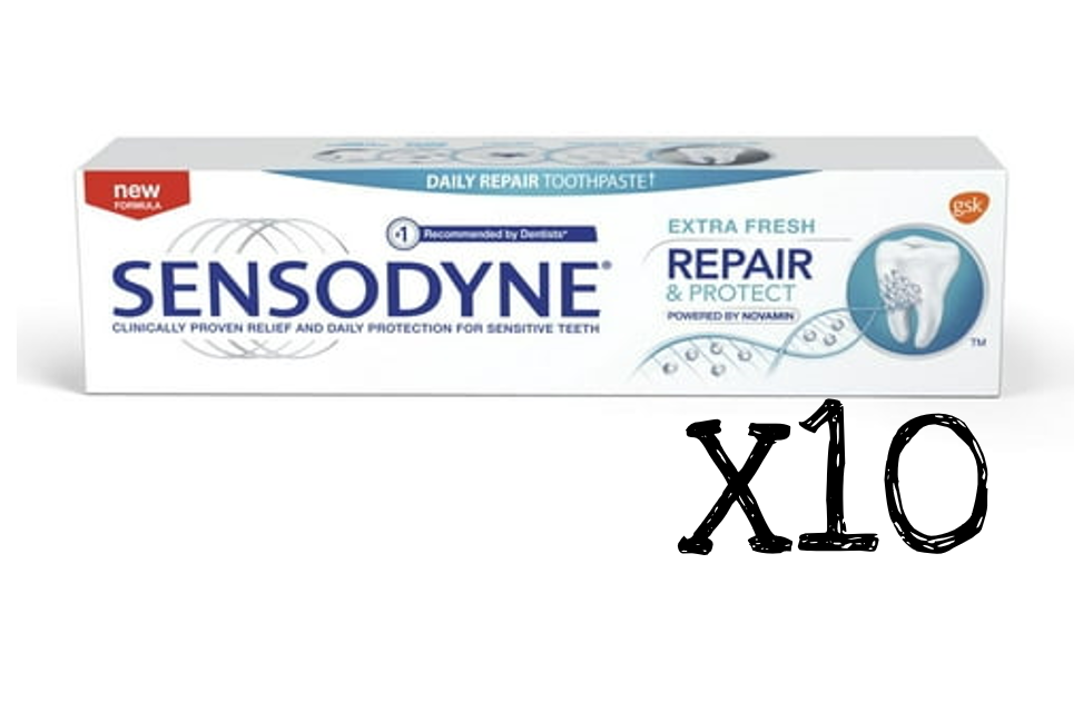 75ml Sensodyne Repair Protect Deep Repair Toothpaste Extra Fresh x10 ...