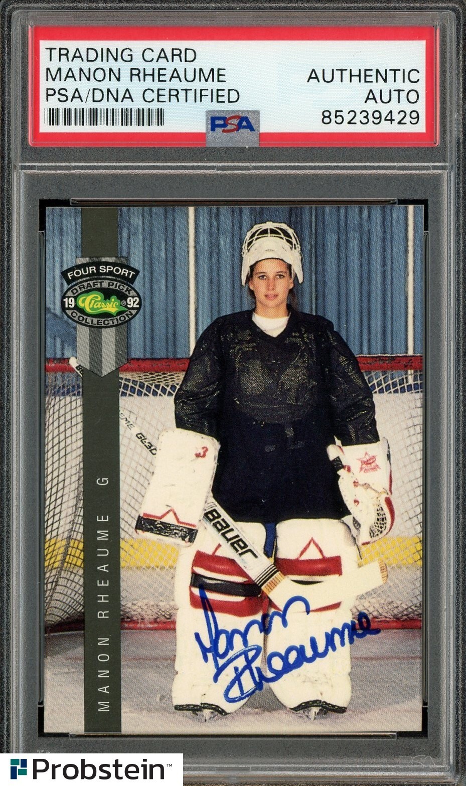 Manon Rheaume Signed 1992 Classic DP RC Rookie AUTO PSA/DNA Authentic ...