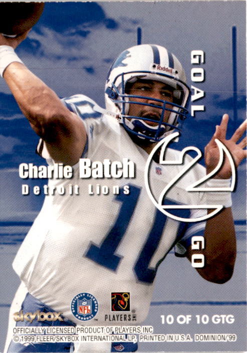 1999 Skybox #10 GTG Cade McNown Charlie Batch Goal 2 Go Lions | eBay