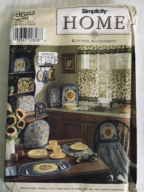 Simplicity Home 8693 Vintage Kitchen Accessories Pattern Uncut 1999 for ...