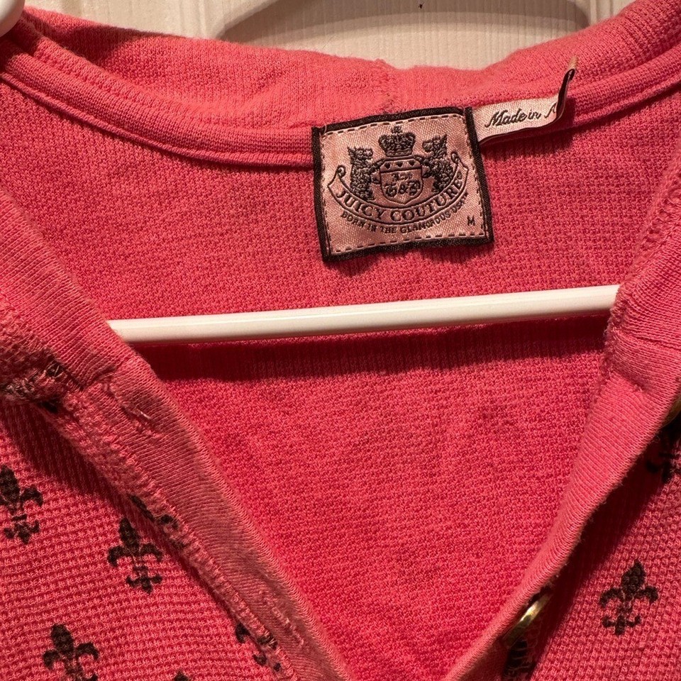 Rare Y2K Vintage Juicy Couture Medium Hoodie Tunic Fleur de Lis ...
