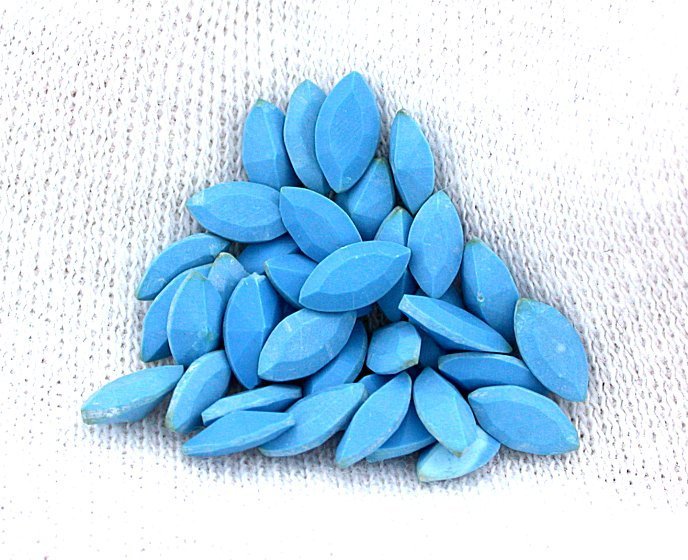Four 6x3 6mm x 3mm Marquise Reconstructed Turquoise Gem Stone Gemstone ...