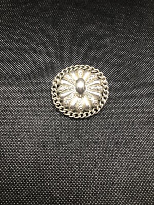 Vintage Domed Silver Plated Brooch Pin | eBay