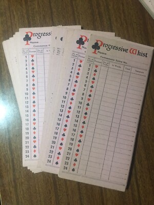 Progressive Whist Card Game Points Table | eBay