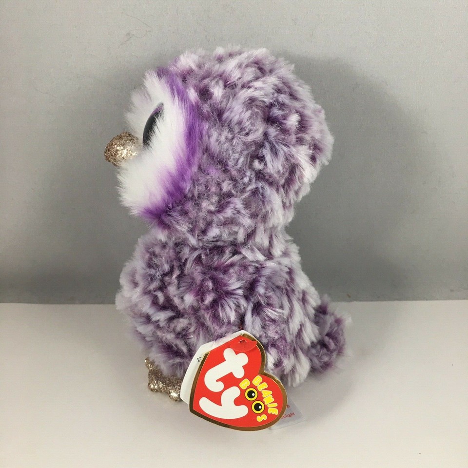 Ty Beanie Boos - MOONLIGHT the Purple Owl (6 Inch) Stuffed Plush Animal ...