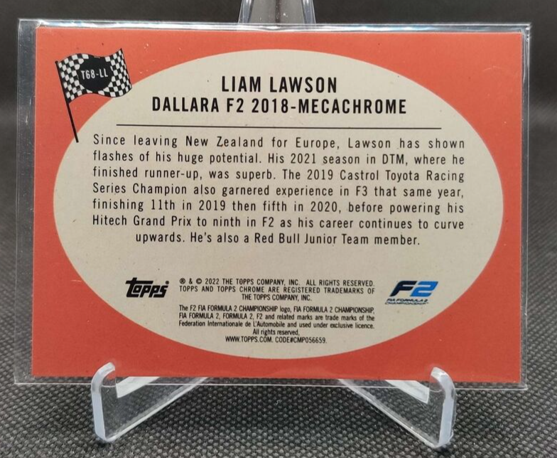 2022 Topps Chrome #T68-LL Liam Lawson F2 Racer Refractor F1 Card | eBay