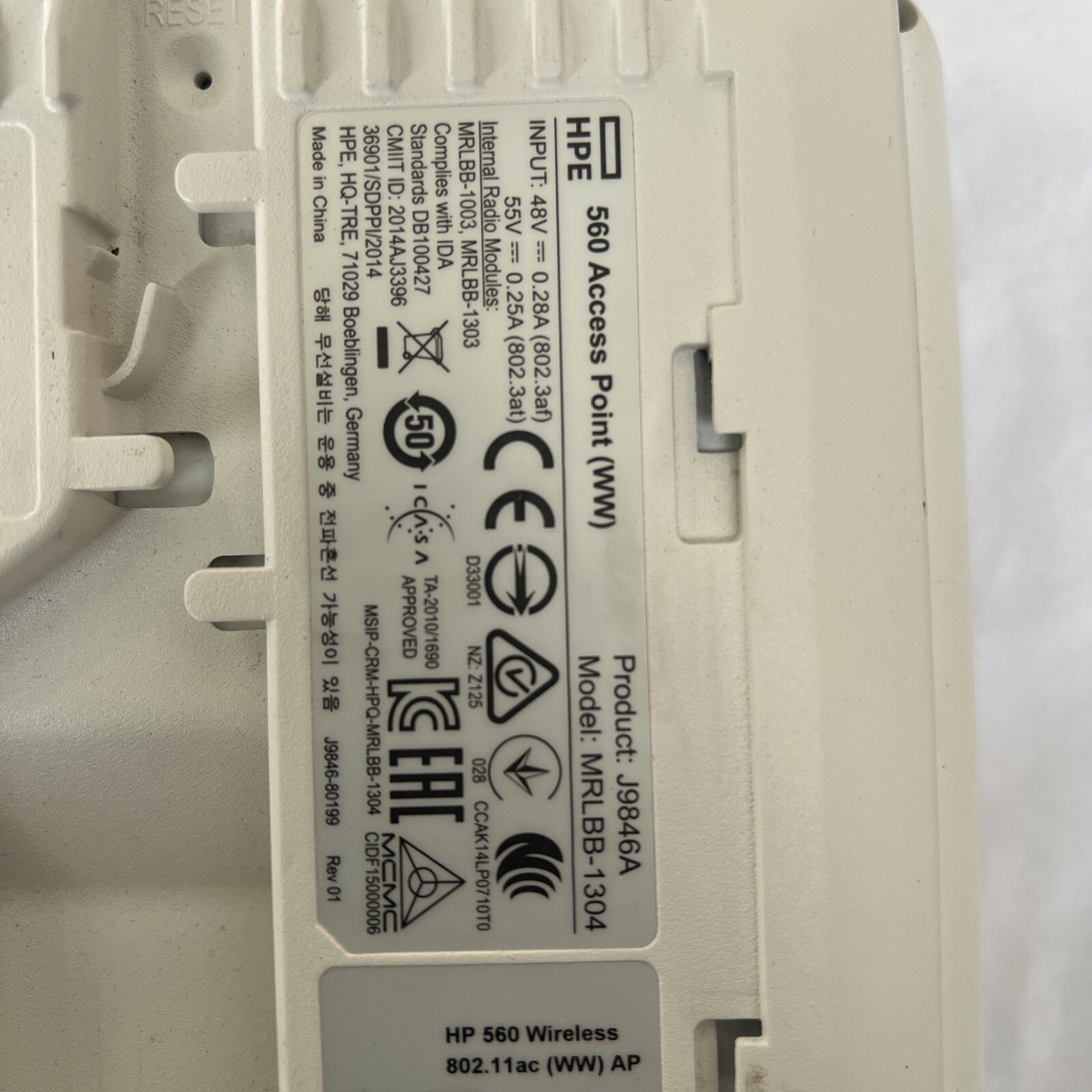 HP HPE 560 (ww) Access Point J9846A - Briefly so A1 With Wall Bracket ...