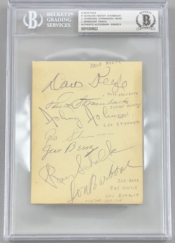 Multi Signed Autograph Album Page Benz Frisch Schalk +5 BAS Slabbed ...