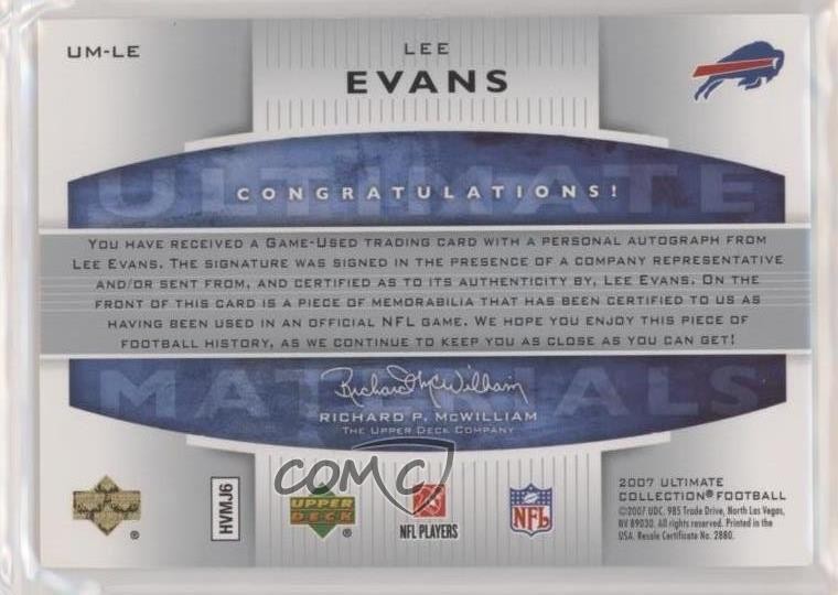 2007 Ultimate Collection Ultimate Materials Auto /25 Lee Evans #UM-LE ...