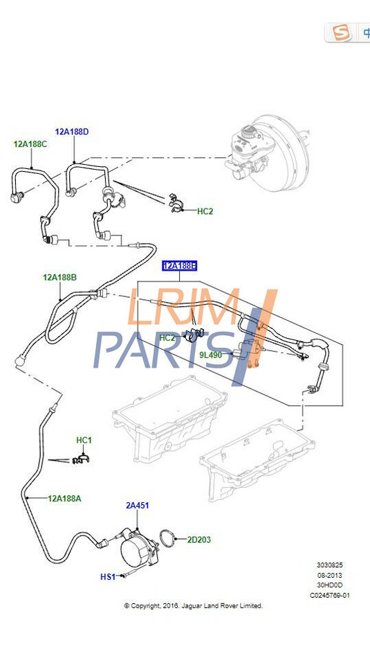Genuine Land Rover Range Rover Sport LR4 Jaguar 3.0 5.0 HOSE AJ813946 ...